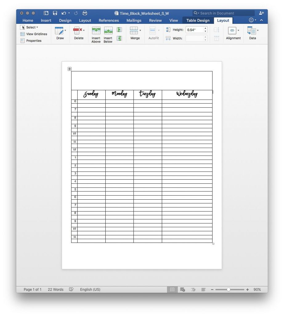 How to Create your own Time Blocking Worksheets {Free Printable ...