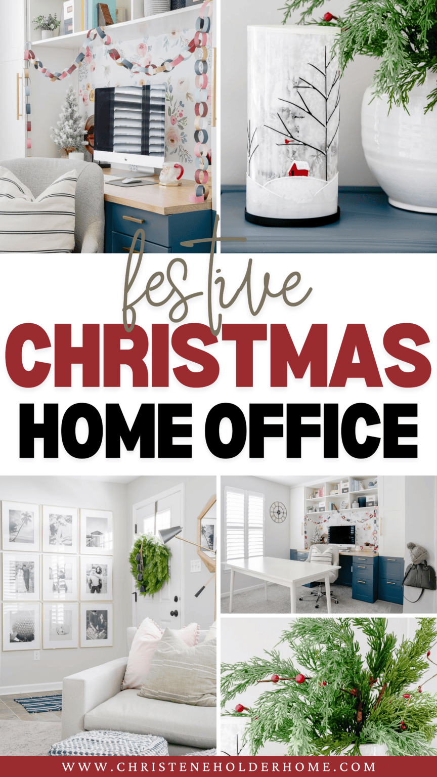 Bright and Colorful Christmas Office | Christene Holder Home