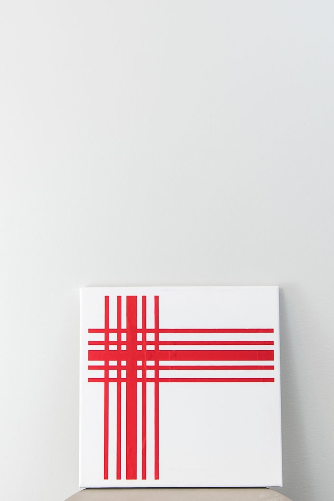 DIY Red Plaid Canvas Sign | Christene Holder Home