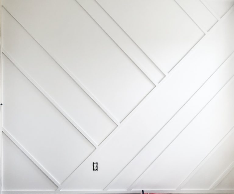 Easy DIY Geometric Wood Accent Wall | Christene Holder Home