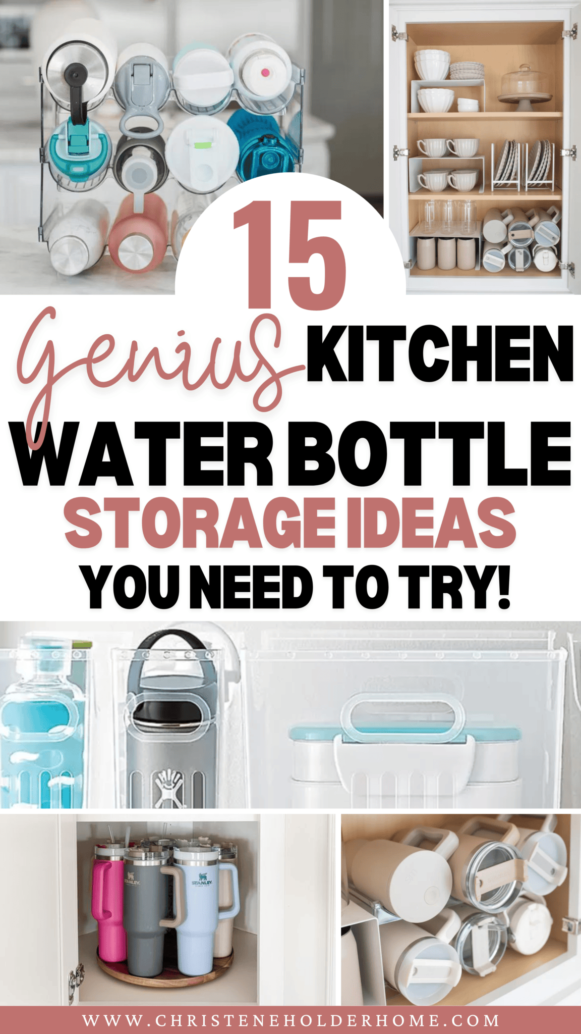 15 Creative Kitchen Water Bottle Storage Solutions | Christene Holder Home