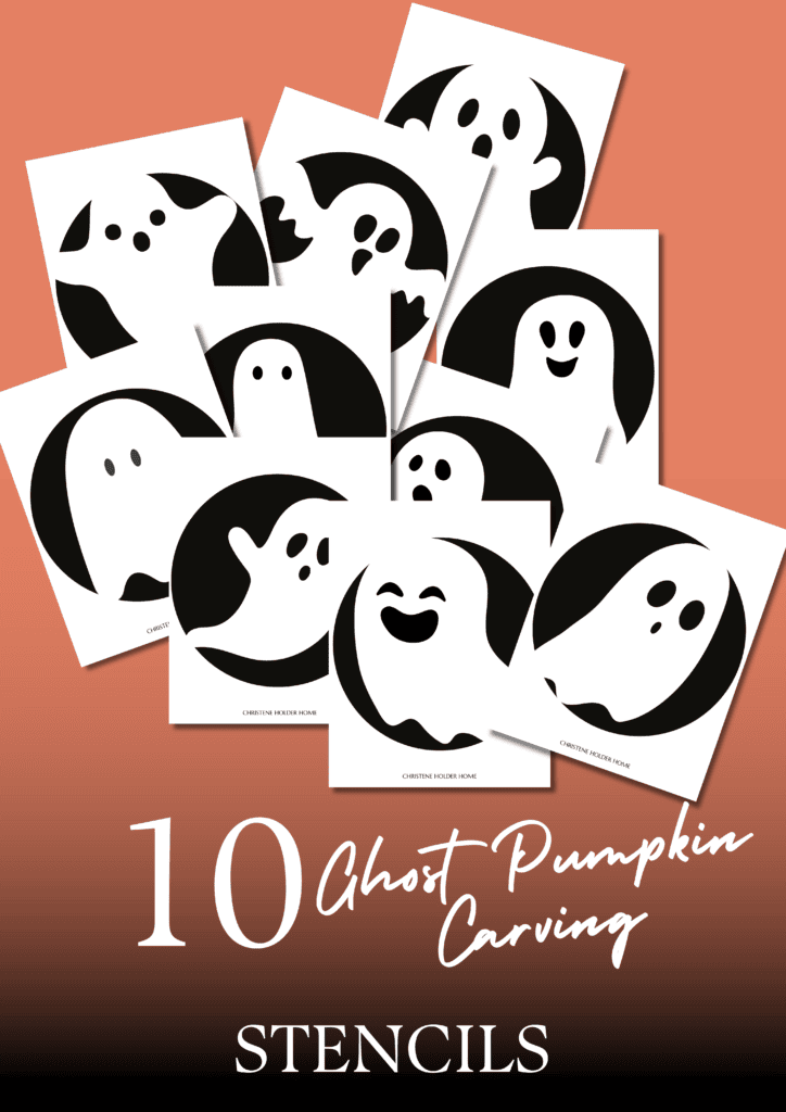 Free Printable Cute Ghost Pumpkin Carving Stencils | Christene Holder Home