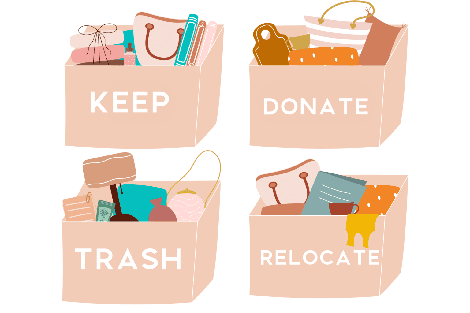 The Four Box Method A Simple Guide To Decluttering Your Home